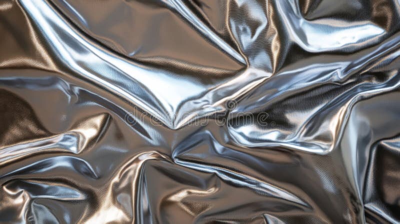 Draped Metallic Fabric Showing Texture and Light Reflection Stock ...