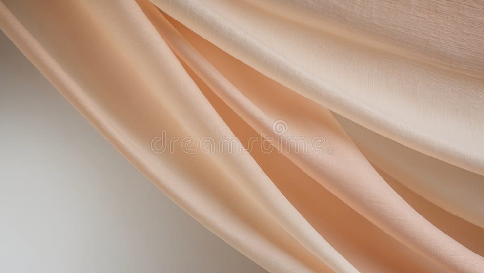 Draped Peach and Cream Sheer Fabric Texture. Stock Image - Image of ...