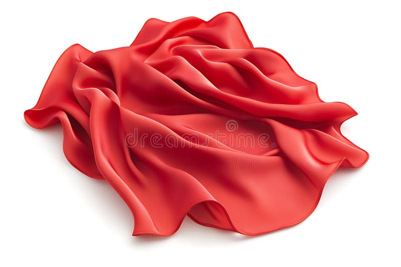 Draped Red Fabric Smooth Elegant Texture on a White Background Stock ...