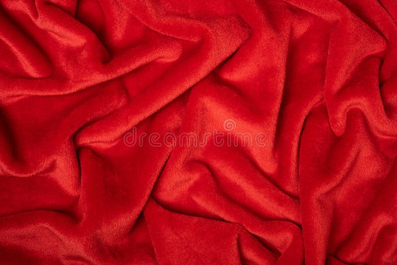 Draped Red Plush or Faux Fur Fabric Background Stock Image - Image of ...