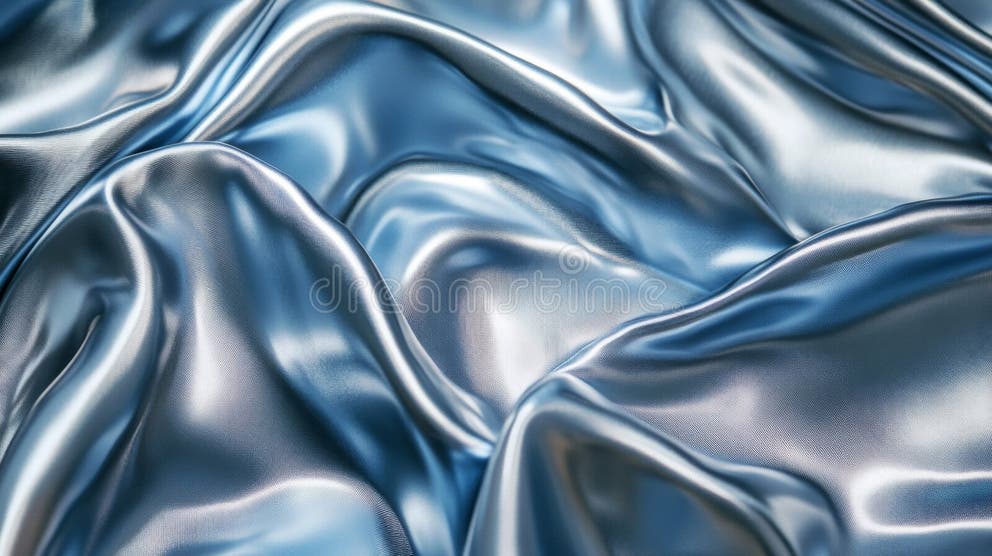Draped Silver Blue Satin Fabric Texture Stock Illustration ...