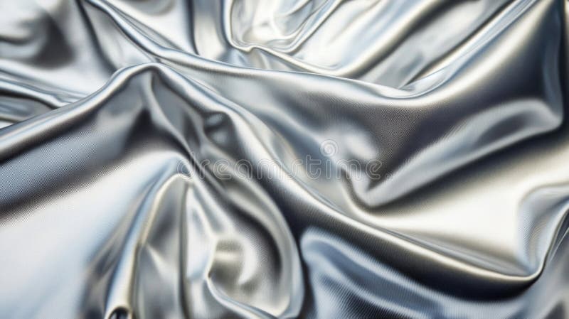 Draped Silver Fabric Showing Soft Waves and Texture Stock Illustration ...