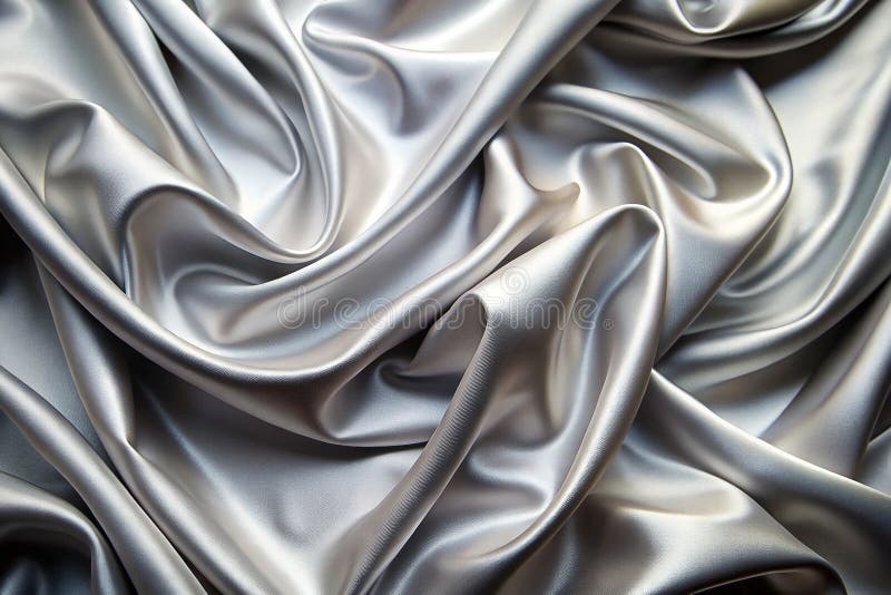 Draped Silver Satin Fabric Texture Stock Illustration - Illustration of ...