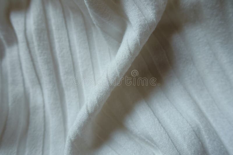 Draped White Cotton Ribbed Elastic Fabric Stock Image - Image of ...