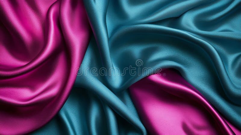 Draped Teal and Magenta Silk Fabric Texture Stock Illustration ...