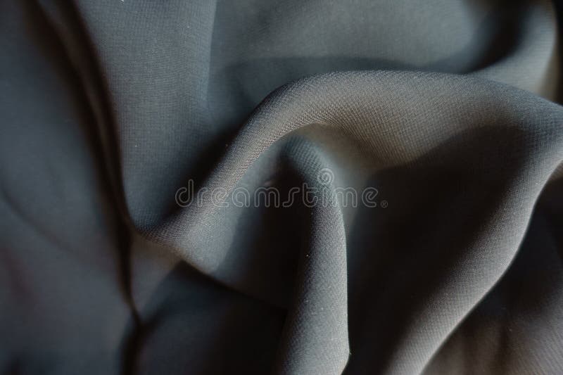 Draped Thin Anthracite Gray Nylon Chiffon Fabric Stock Photo - Image of ...