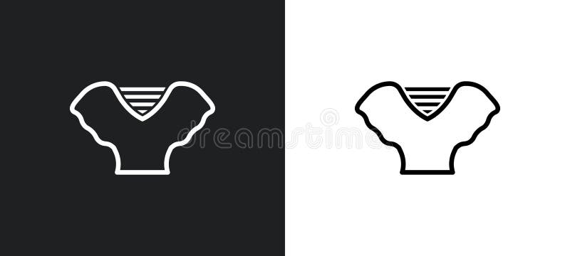 Draped Top Outline Icon in White and Black Colors. Draped Top Flat ...