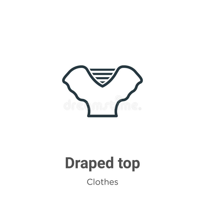Outline Draped Top Vector Icon. Isolated Black Simple Line Element ...