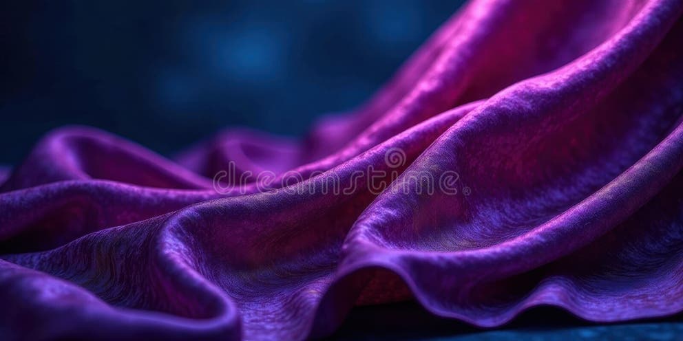 Draped Violet Fabric Showing Rich Texture and Deep Color Variations ...