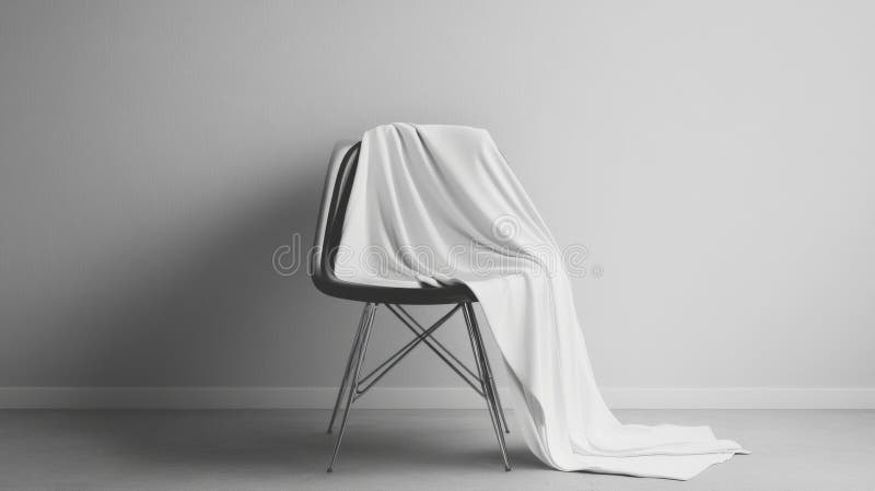 Draped White Fabric on Modern Chair Minimalist Interior Stock ...