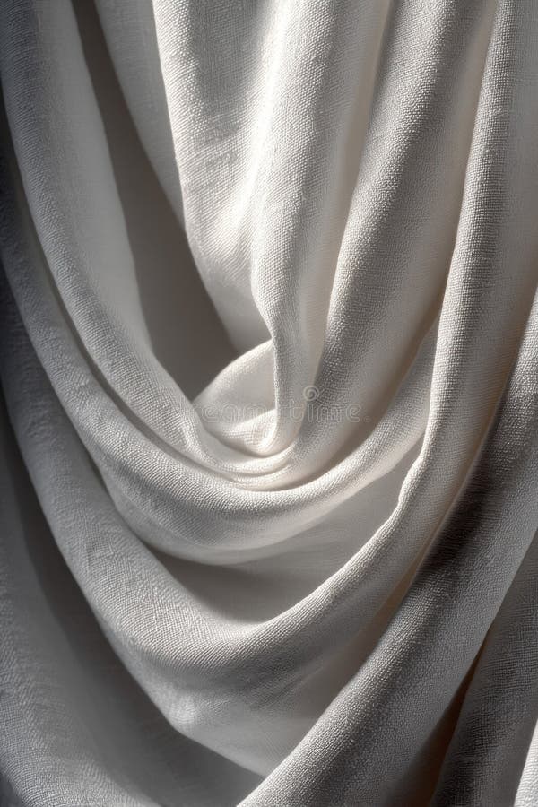 Draped White Fabric with Soft Light and Shadow Stock Illustration ...