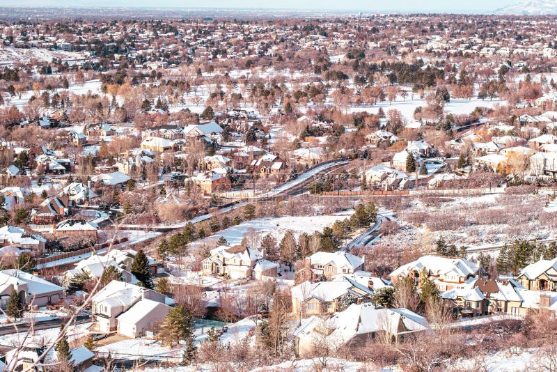 Urban Draper City in Winter Stock Image - Image of material, travel ...