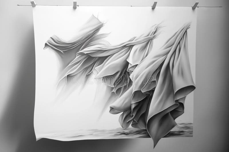 Drapery in the Wind, Generative Ai Stock Illustration - Illustration of ...