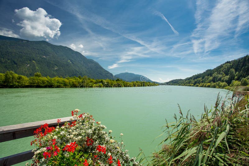 Drau River and Drau Cycle Route Stock Photo - Image of road, friendly ...