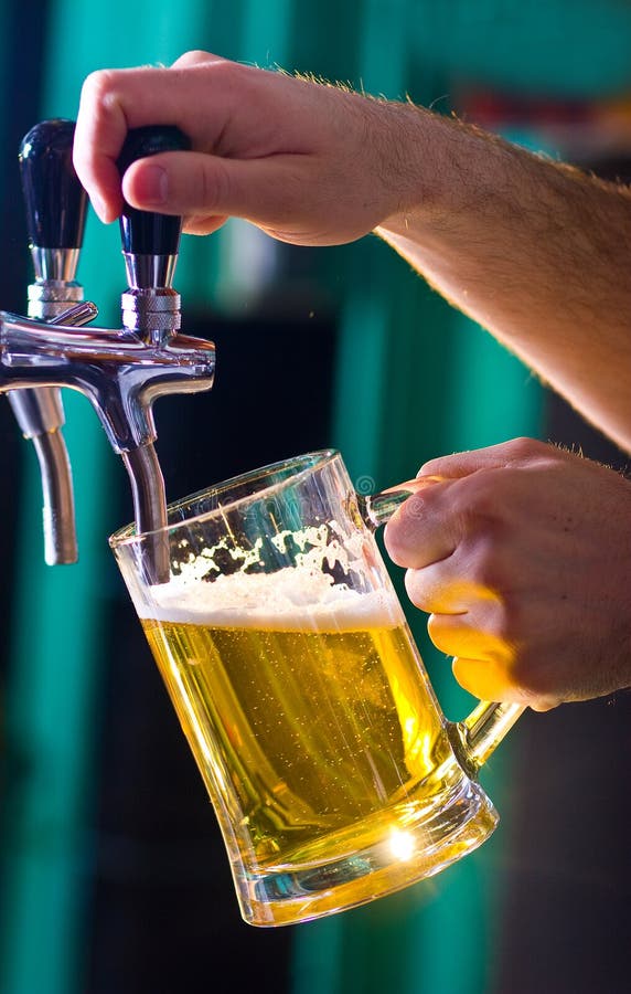 Draught beer stock image. Image of enjoyment, glass, hand - 24454623