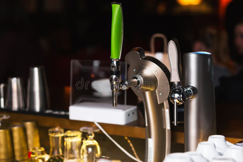 Draught Beer in a Bar stock photo. Image of alcoholic - 66820472
