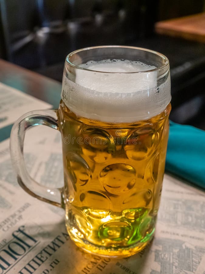 Draught Beer in Large Glass Stock Photo - Image of lager, yellow: 149952154