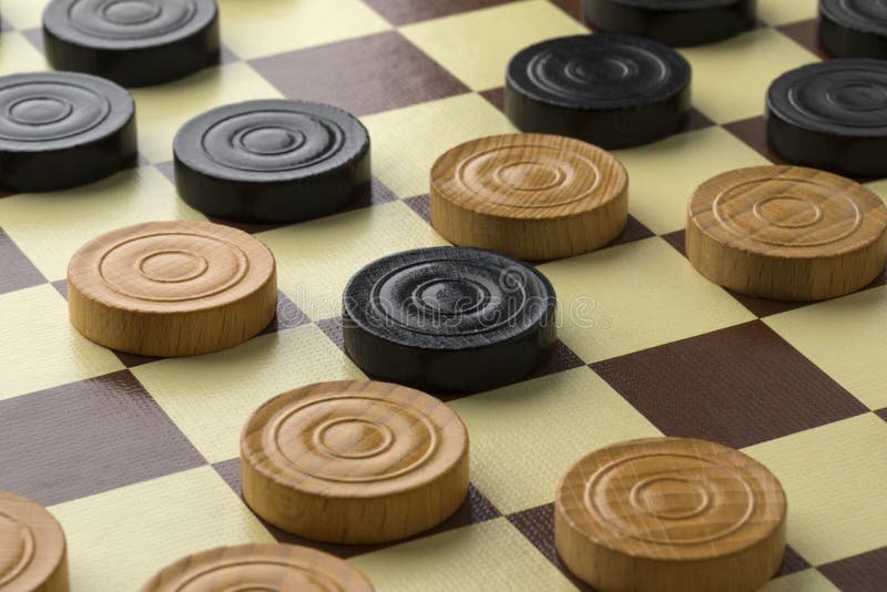 Draughts board close up stock photo. Image of checkers - 174197182