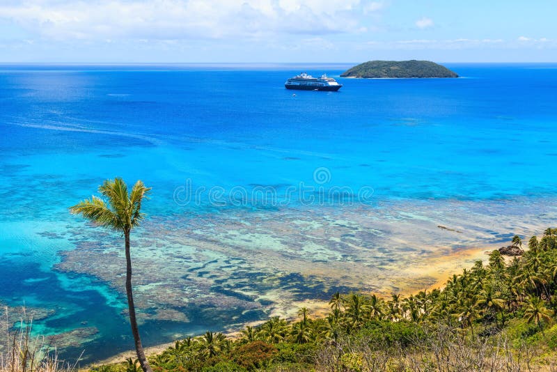 Dravuni Island, Fiji. stock photo. Image of clouds, sand - 97180758