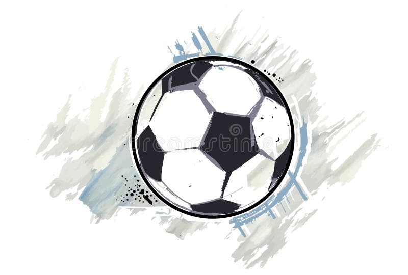 Football Ball with a Watercolor Effect. Stock Vector - Illustration of ...