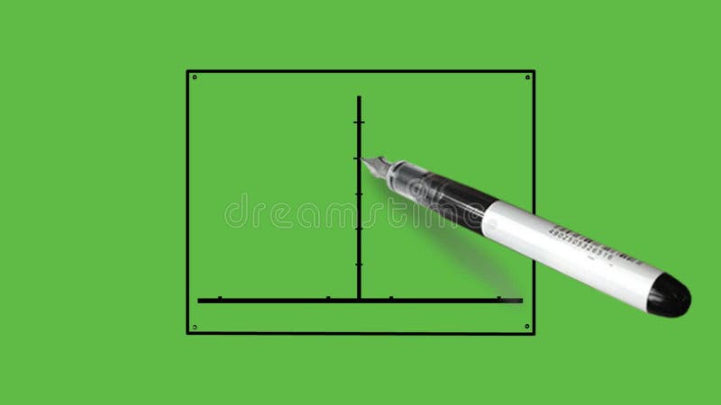 Draw Big Blank Cuboid with Black Outline on Abstract Green Screen ...