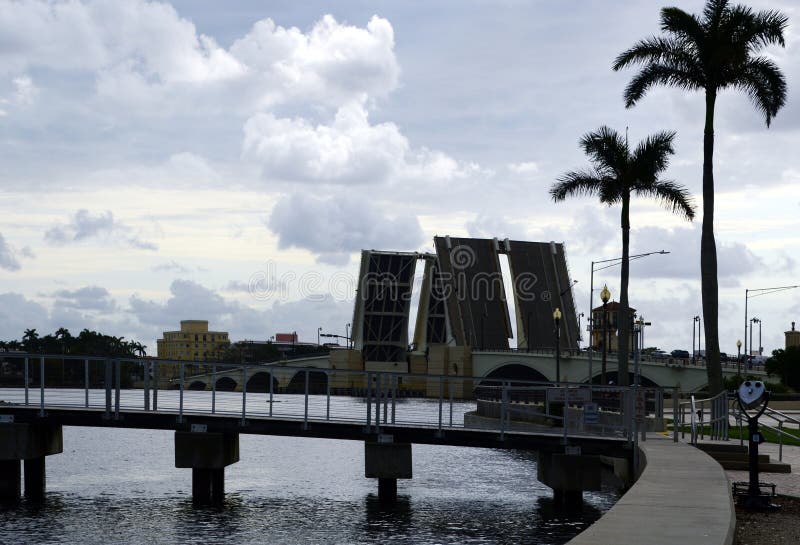Draw Bridge in Downtown West Walm Beach, Florida Stock Photo - Image of ...