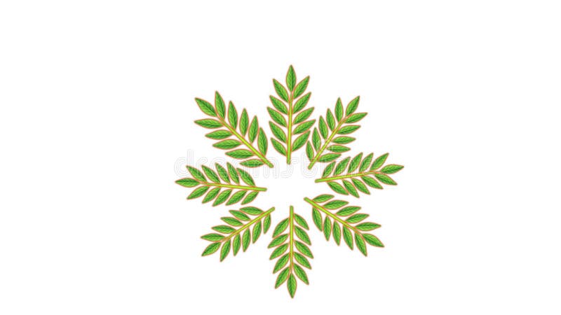 Draw Brown Flower Decorate with Circle, Bird and Joining Several Green ...