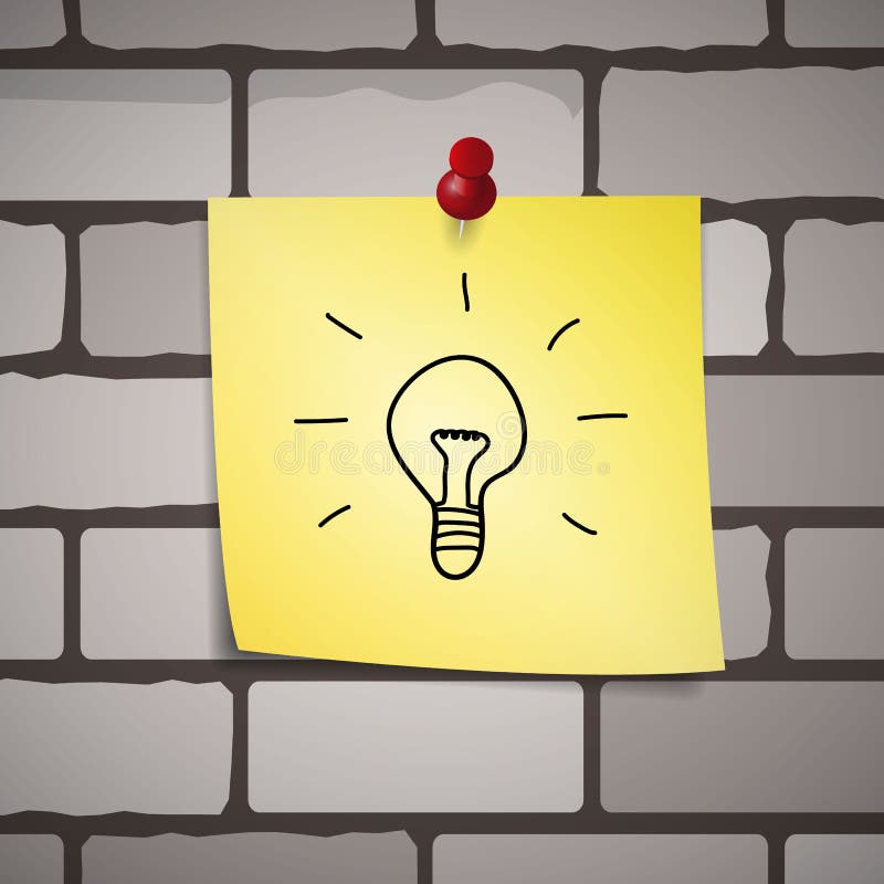 Background with Note Paper on a Brick Wall Stock Vector - Illustration ...