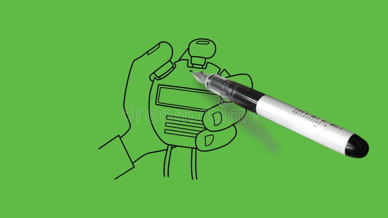 Draw Close View of Digital Machine Hold in Human Hand and CLICK it with ...