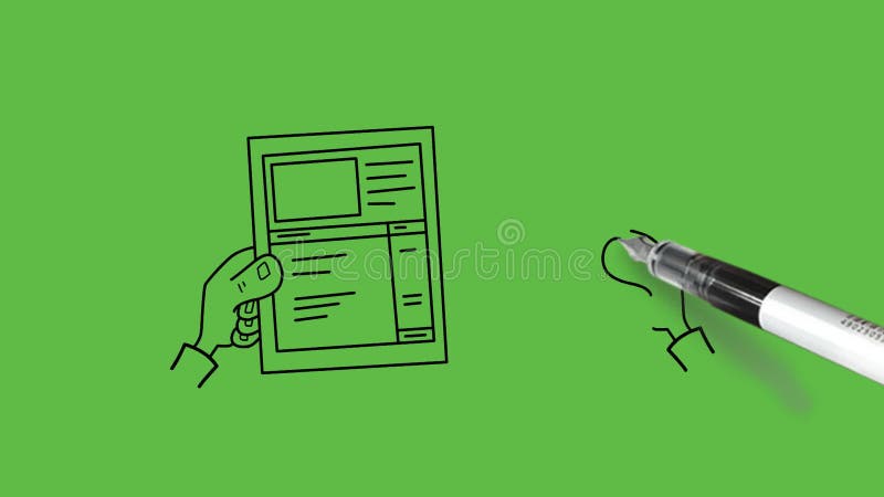 Draw Human Hand Show Thumbs Up Liking Sign with Black Outline on ...