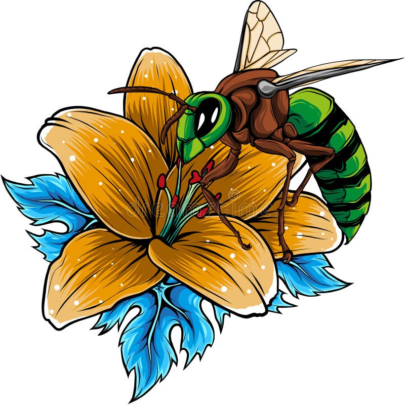 Draw of Colored Bee Vector Illustration Design Stock Vector ...