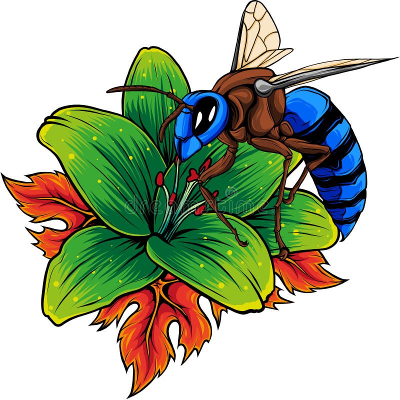 Draw of Colored Bee Vector Illustration Design Stock Image - Image of ...