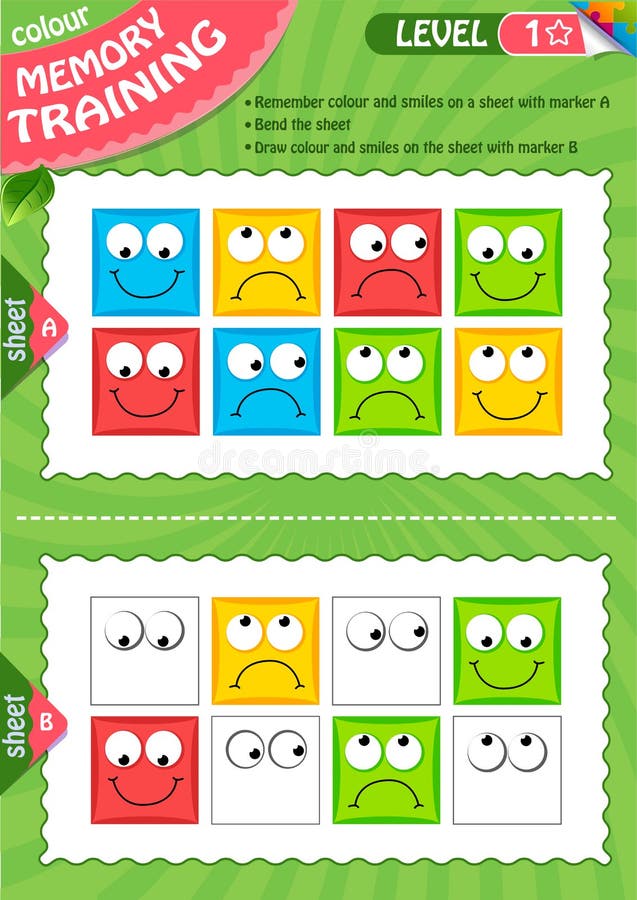 Draw Colour Children Adult Level 1 Stock Illustration - Illustration of ...