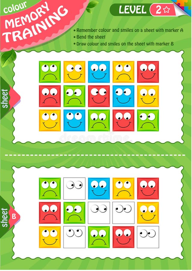 2 Draw Colour Children Adult 2 Level Stock Illustration - Illustration ...