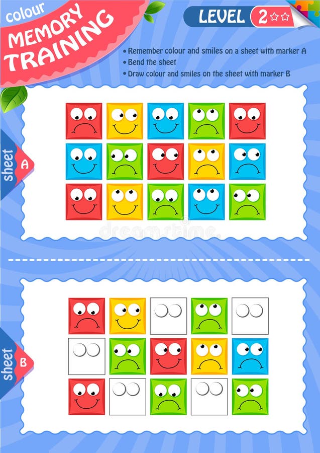 Draw Colour Children Adult Level 2 Stock Illustration - Illustration of ...