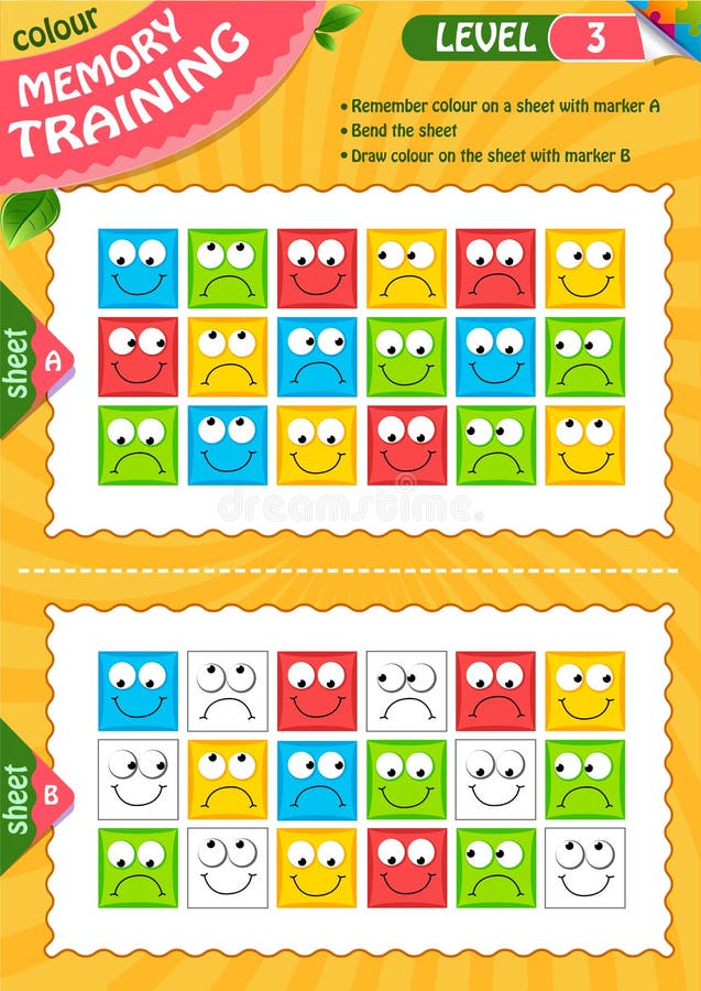 3 Draw Colour Children Adult Level 3 Stock Illustration - Illustration ...