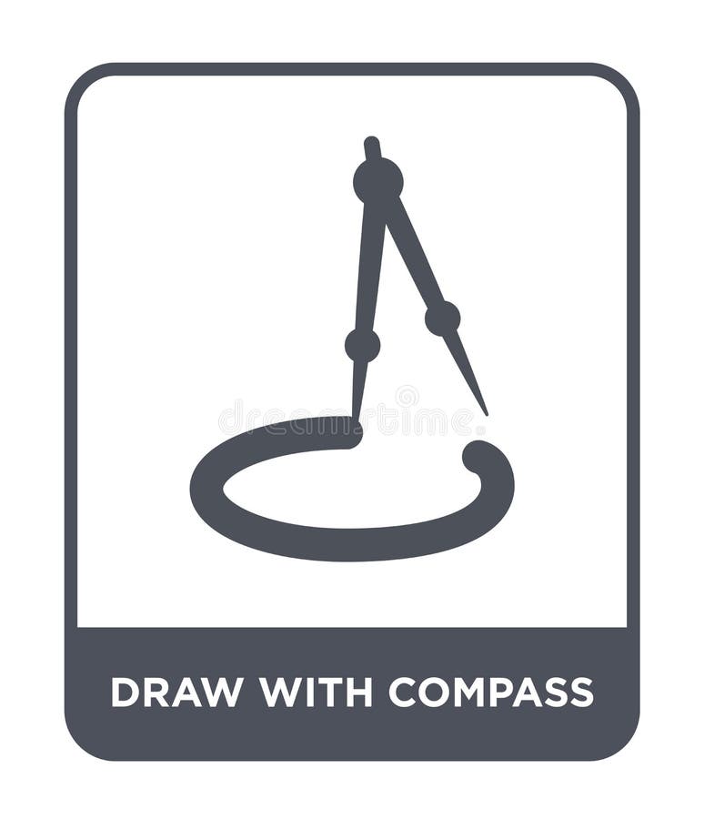 Draw with Compass Icon in Trendy Design Style. Draw with Compass Icon ...