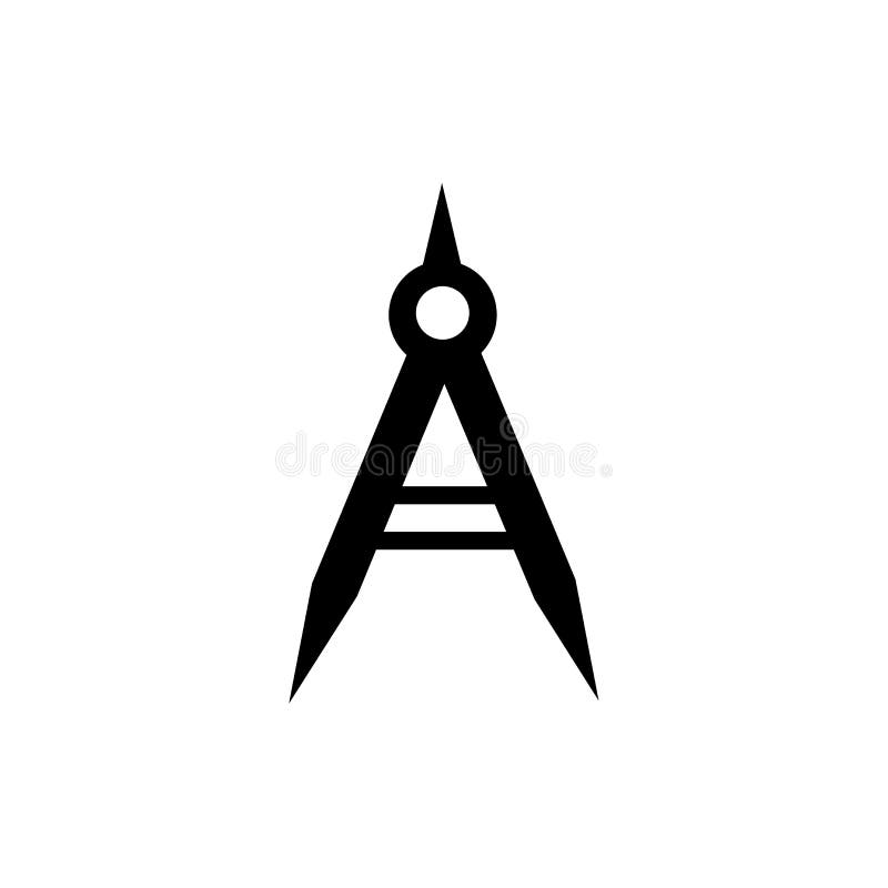 Draw with Compass Icon Vector Sign and Symbol Isolated on White ...