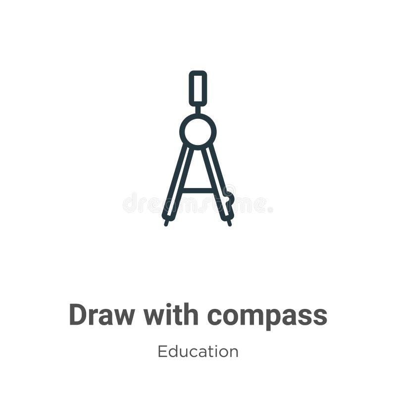 School Compass Outline Vector Icon. Thin Line Black School Compass Icon ...