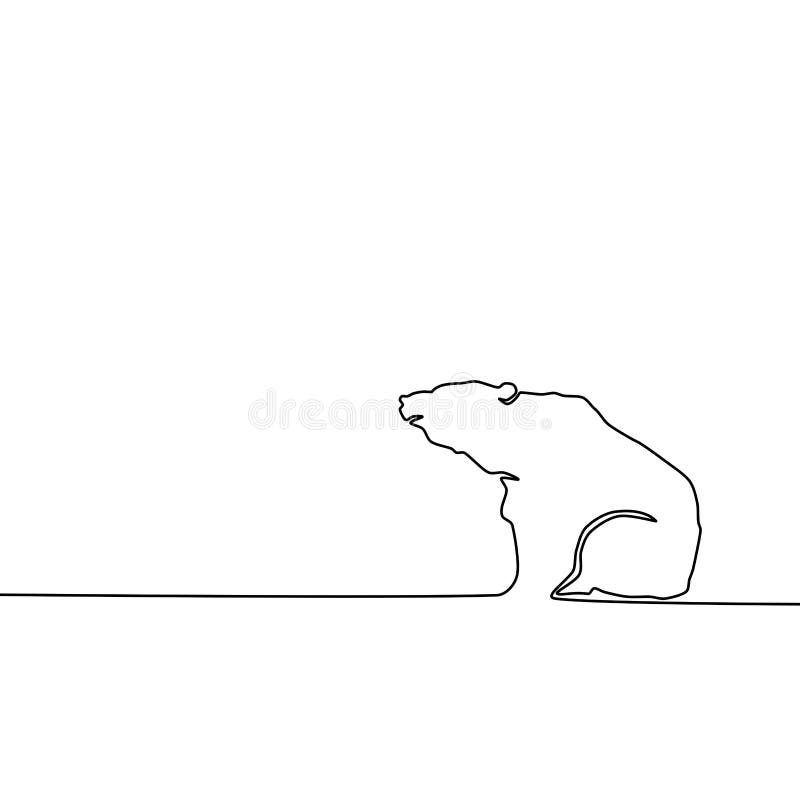 Draw a Continuous Bear Line. Bear Market Concept. Vector Illustration ...