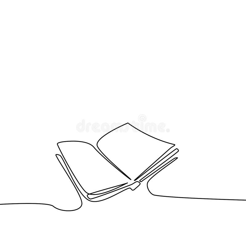 Draw a Continuous Line of the Book. Vector Stock Vector - Illustration ...