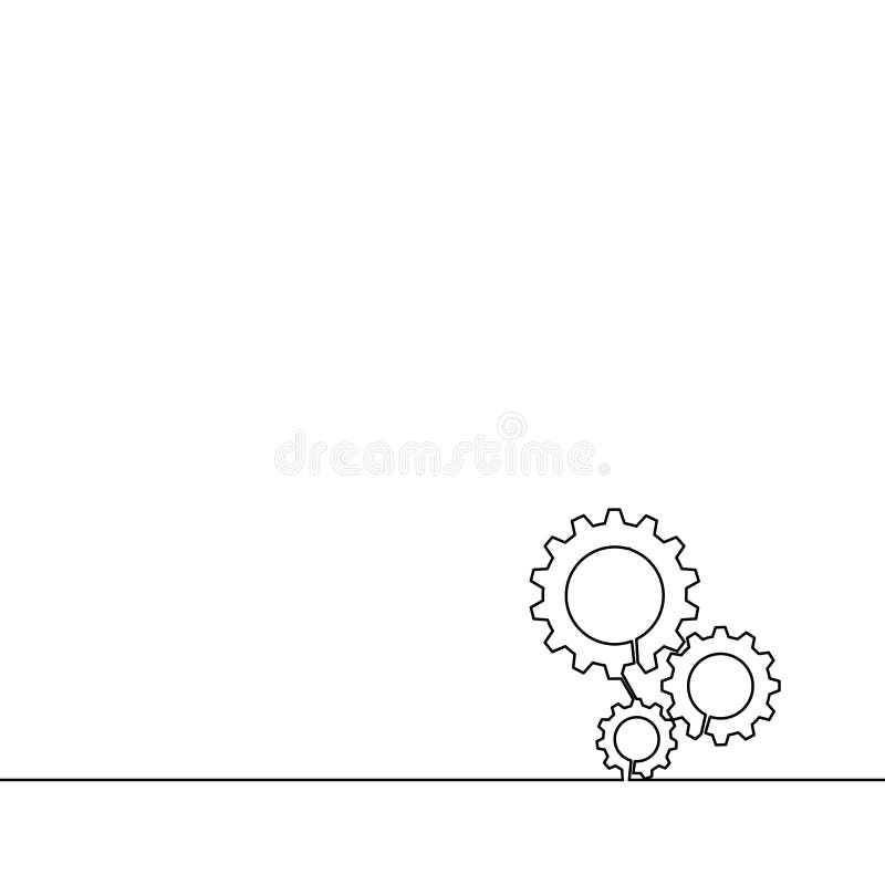 Draw a Continuous Line of the Gear Mechanism. Working System Concept ...