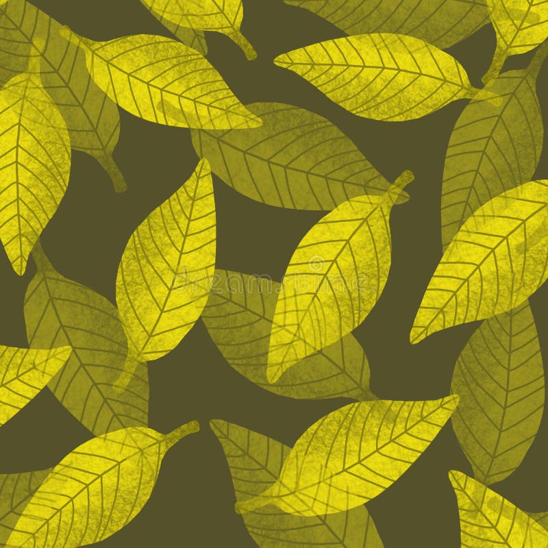Draw with Digital Tools Lined Leaves Stock Illustration - Illustration ...