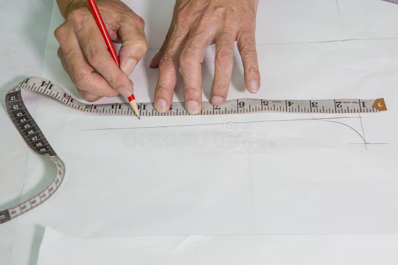 Draw a Draft for Design a Clothe Stock Photo - Image of hand, limb ...