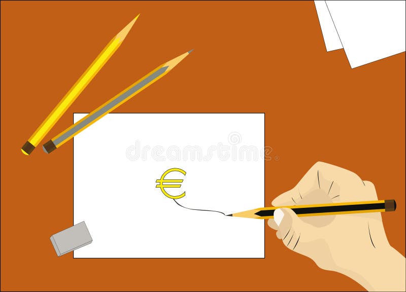We draw euro stock vector. Illustration of money, communications - 16371404