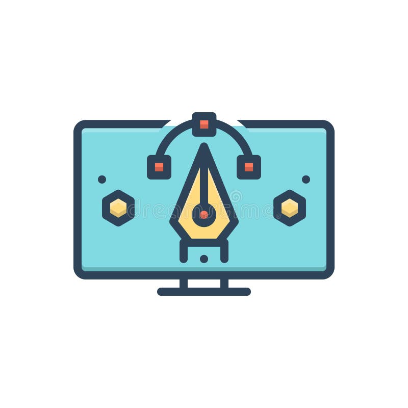Color Illustration Icon for Draw, Pen and Tool Stock Vector ...