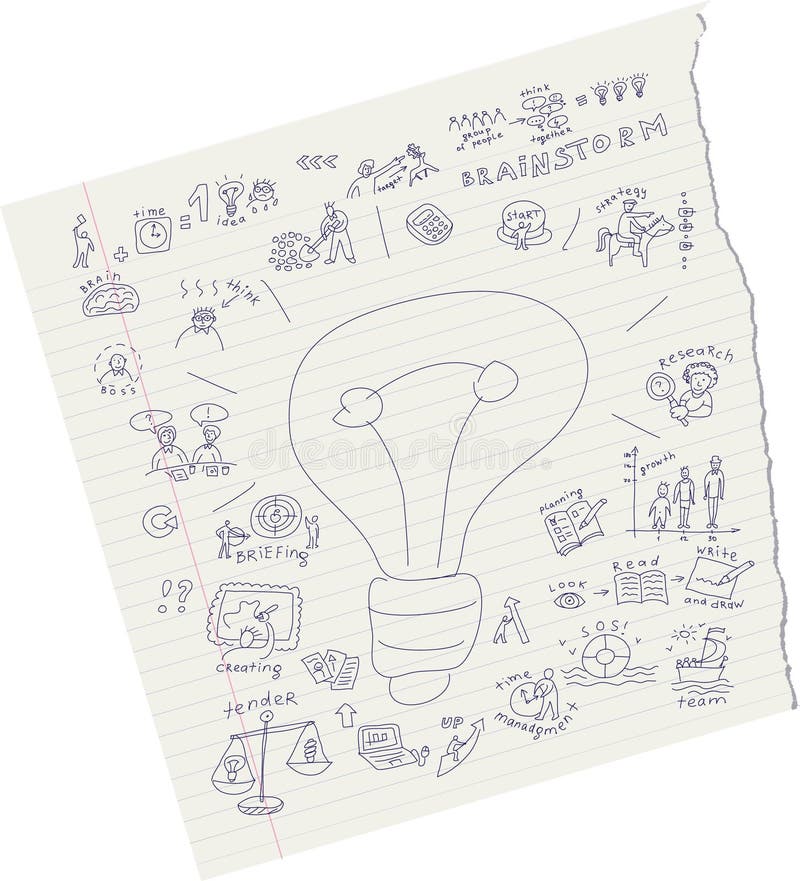 Draw ideas on paper stock vector. Illustration of paintings - 44754640