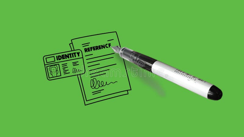 Draw IDENTITY Card, REFERENCE Book and CREDIT CHECK in Rectangle Shape ...