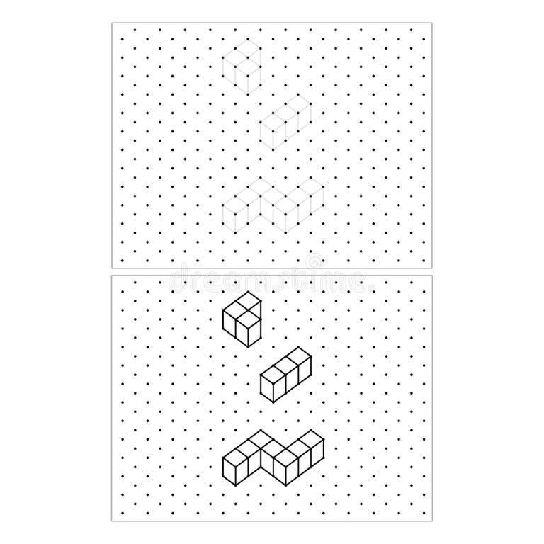 Draw an Isometric Cube on Each of these Shapes Using the Dotted Lines ...