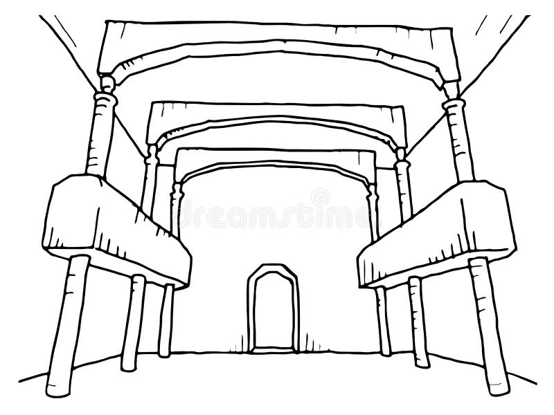 Draw lines castle stock vector. Illustration of view - 42139778